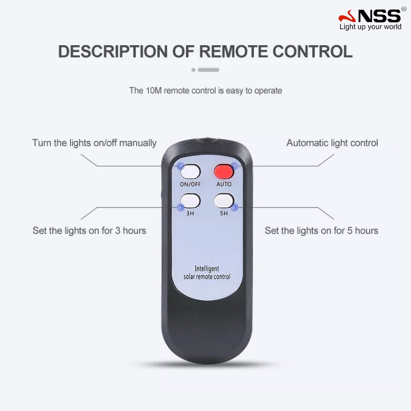 NSS Solar Street Light Outdoor Waterproof Solar Flood Light With Remote ...