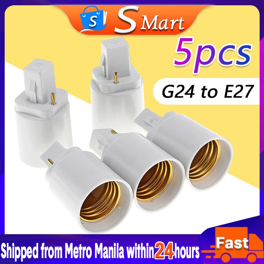 1/5pcs G24 To E27 2 Pin Lamp Socket Adapter | Shopee Philippines