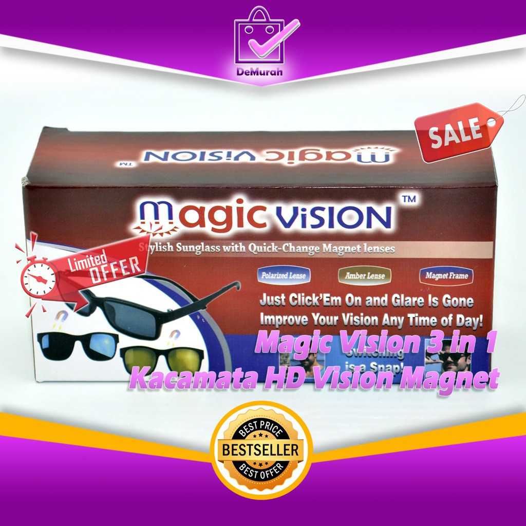 Magic Vision 3 in 1 HD Vision Magnet Glasses | Shopee Philippines