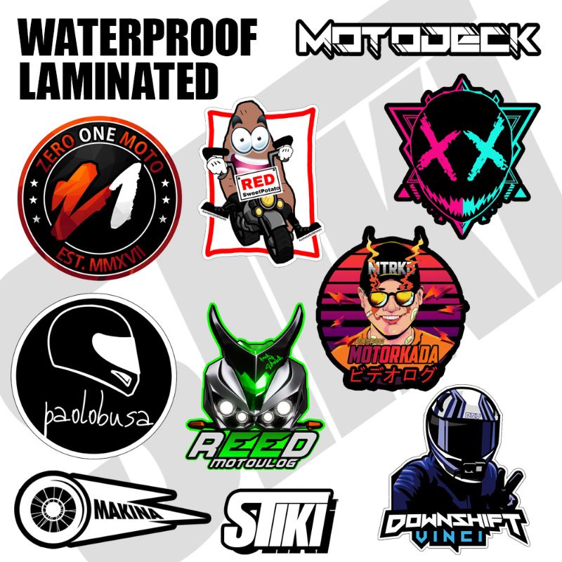 Motovlog Set 1 Sticker WATERPROOF | Shopee Philippines