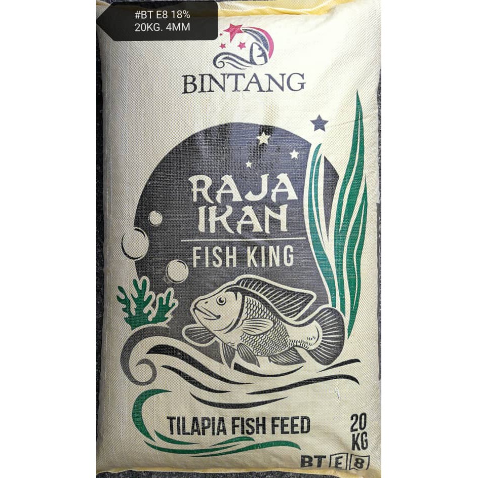 Bintang Raja Ikan Fish King BT E8 Tilapia Aquarium Food Feed 20kg 4mm ...