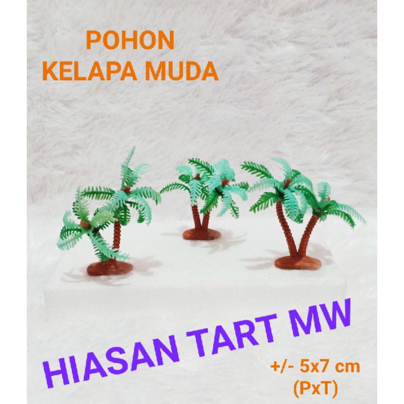 Short Young Coconut Tree Cake Decoration Topper with 2 Branches ...