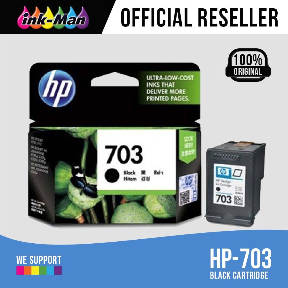 HP 703 BLACK ORIGINAL CARTRIDGE | Shopee Philippines