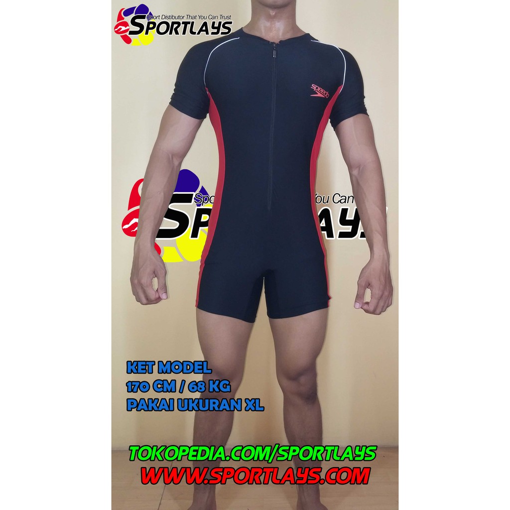 Speedo Diving Swimsuit Black Red Combination | Shopee Philippines