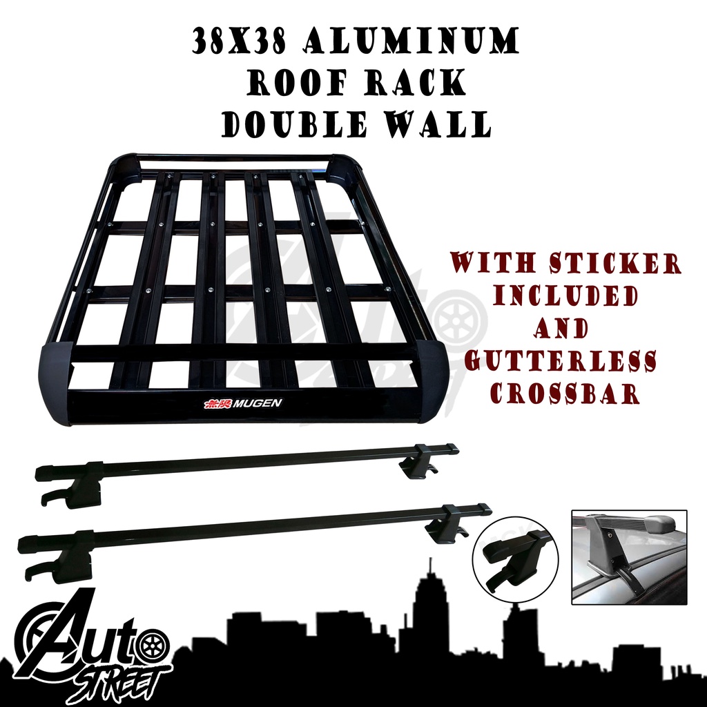 Aluminum Roof Rack Double Wall Basket Type 38x38 (BLACK) Bundle ...