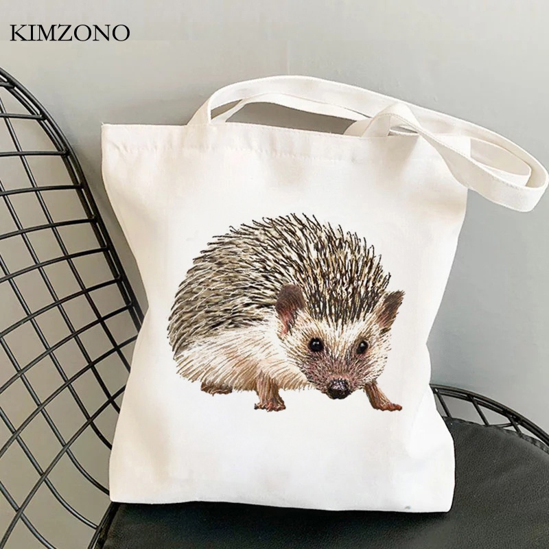 Hedgehog shopping bag reusable shopper jute bag bolso bolsas de tela ...