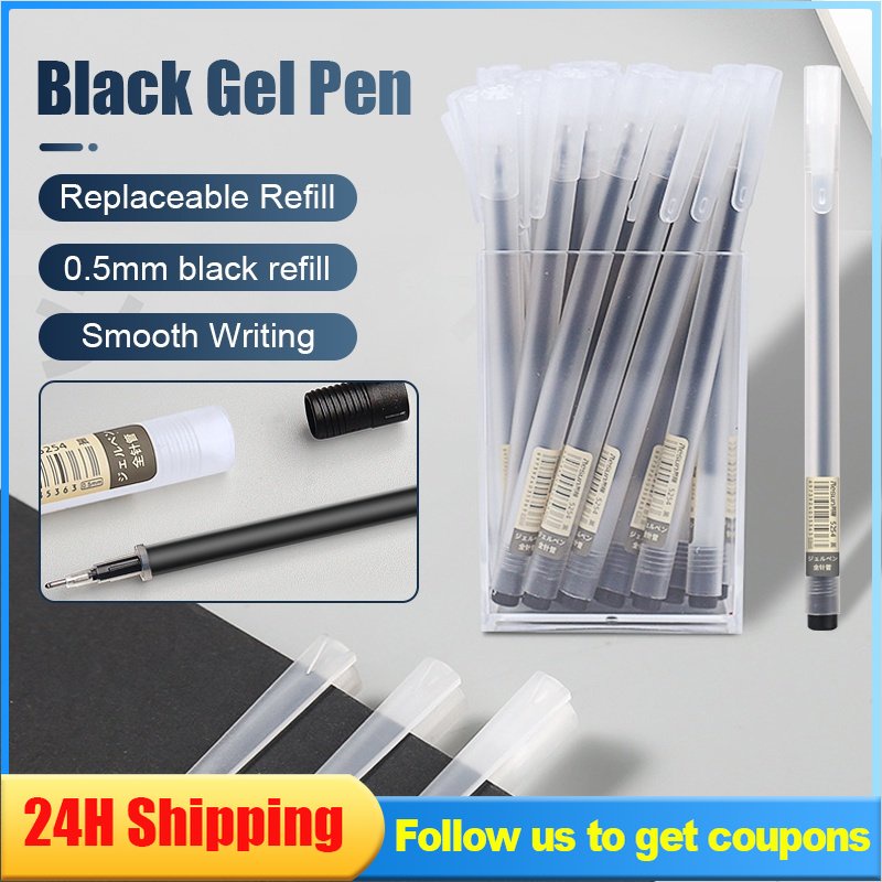 0.5mm Gel Pen Sign Pen Black Ink Stationary Office School Supplies ...