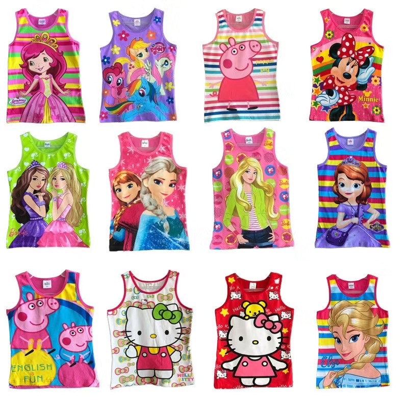 CICI Kid Girl Cotton Clothes Sando Cartoon Print Top Character Kids ...