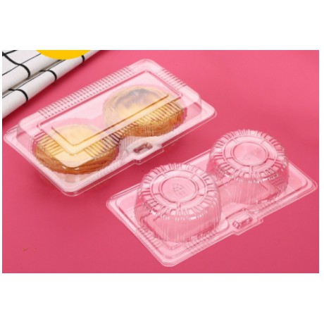 100pcs Round Clamshell packaging for egg tarts, cupcakes, and other ...
