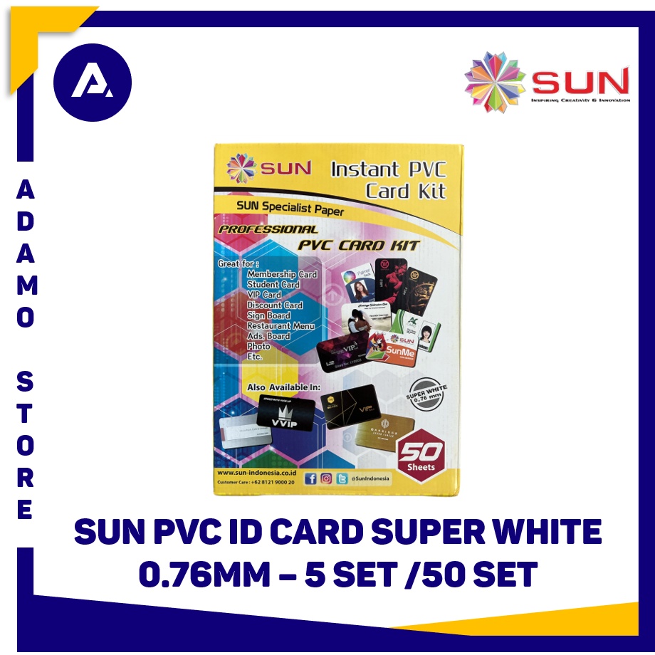 PVC Paper Sun PVC ID Card Kit Super White A4 0.76mm 50 Sets | Shopee ...
