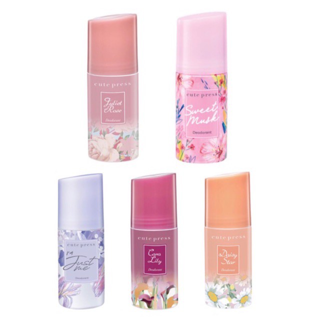 Cute Press deodorant Roll On Roller Underarm Care Cara Lily/Juliet Rose ...
