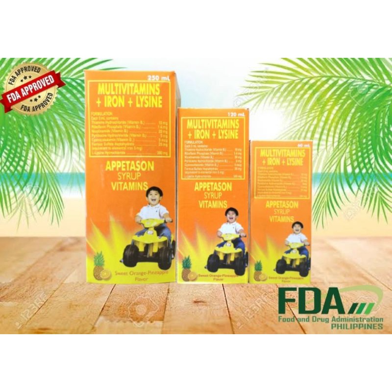 APPETASON (Multivitamins + Iron + Lysine) 60mL ~ 120mL ~ 250mL Syrup ...