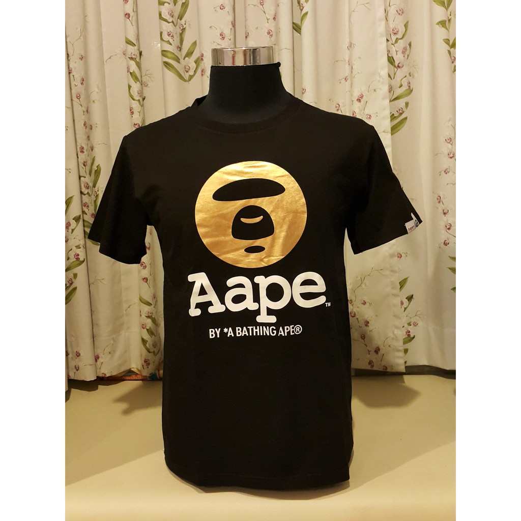 AAPE Gold Ape Logo Tee | Shopee Philippines