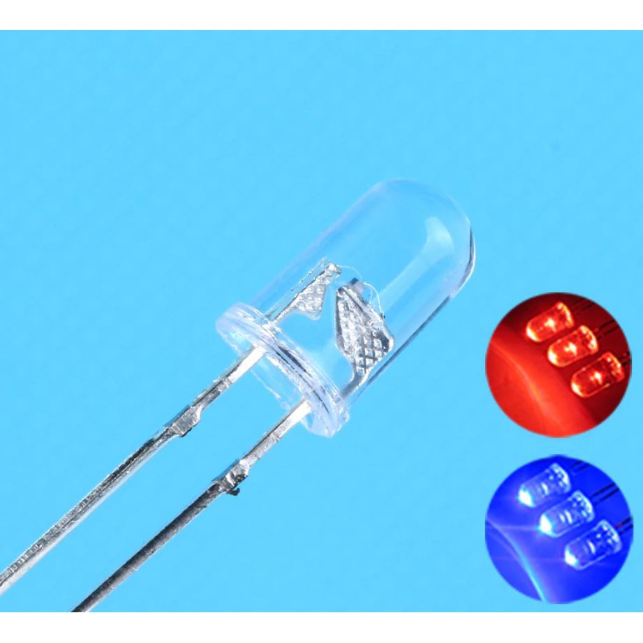 Led BiColor 5mm Clear Red Blue Non Polar - Forward Reverse Indicator ...