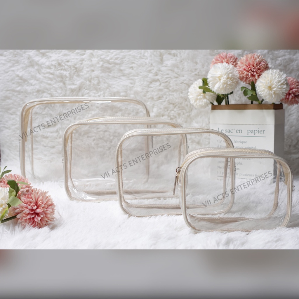 PERSONALIZED POUCH TRANSPARENT ORGANIZER MAKE UP POUCH | Shopee Philippines