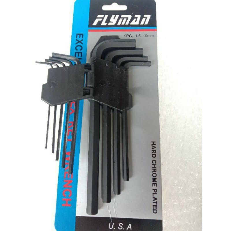 ORIGINAL FLYMAN USA HEAVY DUTY MOTOR CYCLE LONG ALLEN WRENCH SET 6point ...