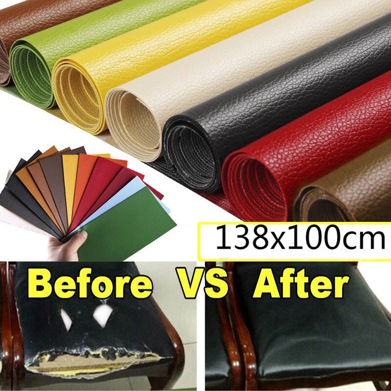 138x100cm PU No Ironing Sofa Repair Leather Patch Self-adhesive Sticker ...