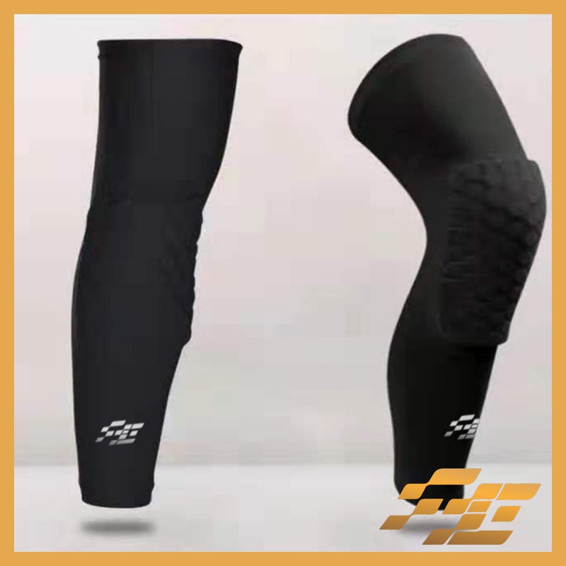 FE Sports Padded Leg Sleeves Basketball Kneepads Honeycomb Leg ...