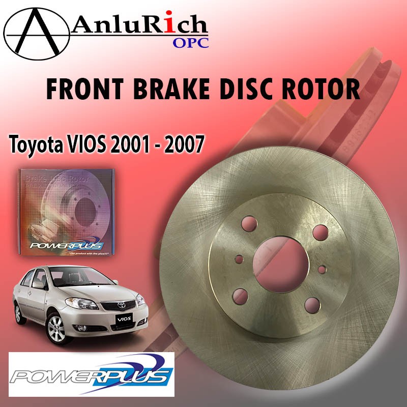 Front Brake Disc Rotor for Toyota Vios 2001-2007 Powerplus PRD-47208CT ...