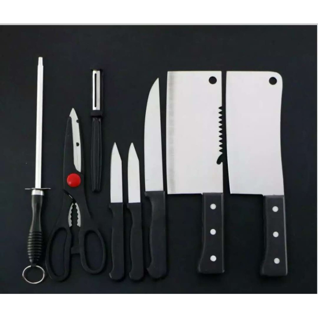 Hi quailty Kitchen Knife Set of 8 Kitchenware Stainless Steel & 7pc ...