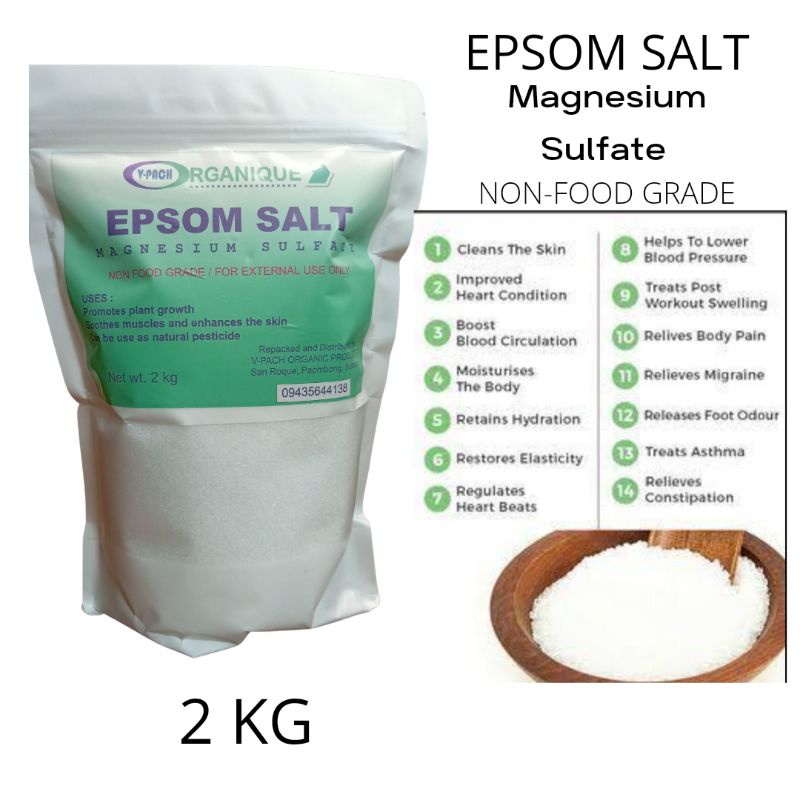 EPSOM SALT|MAGNESIUM SULFATE(TECHNICAL GRADE)2Kg | Shopee Philippines