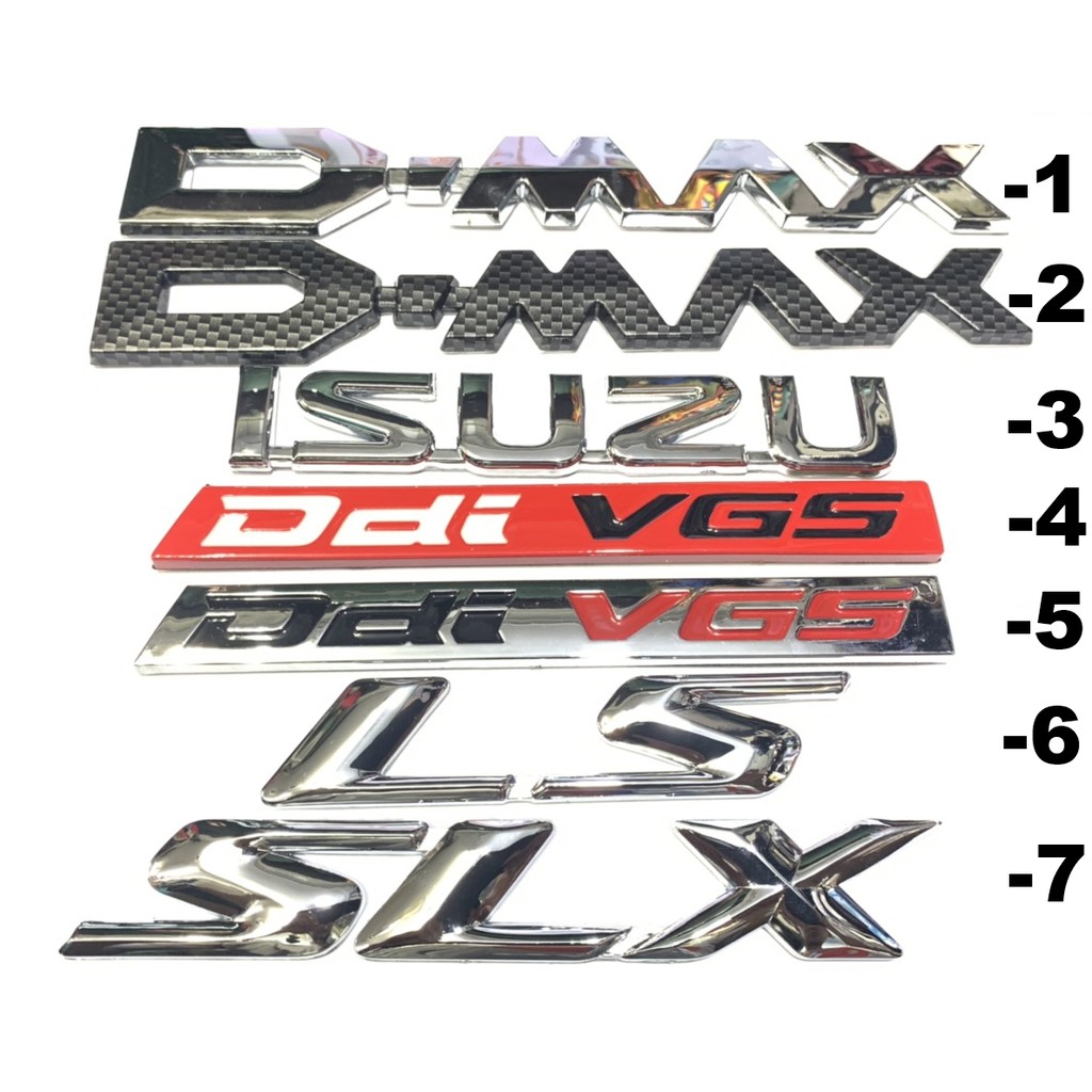 ISUZU Pickup TRUCK DMAX LOGO CAR Ddi VGS LS SLX 3M Sticker CHROME ...