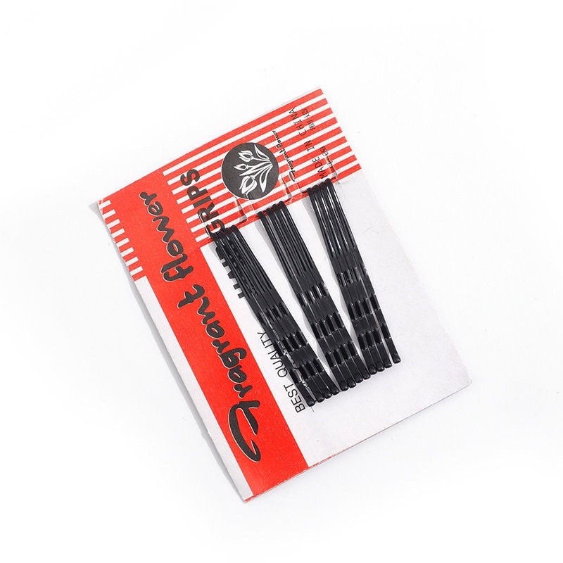 12 Pcs per Card Black Metal Iron Hair Pin Hair Grips | Shopee Philippines