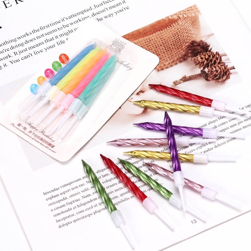 10 PCS CAKE CANDLE | THREADED CANDLE | CAKE CANDLE | Shopee Philippines