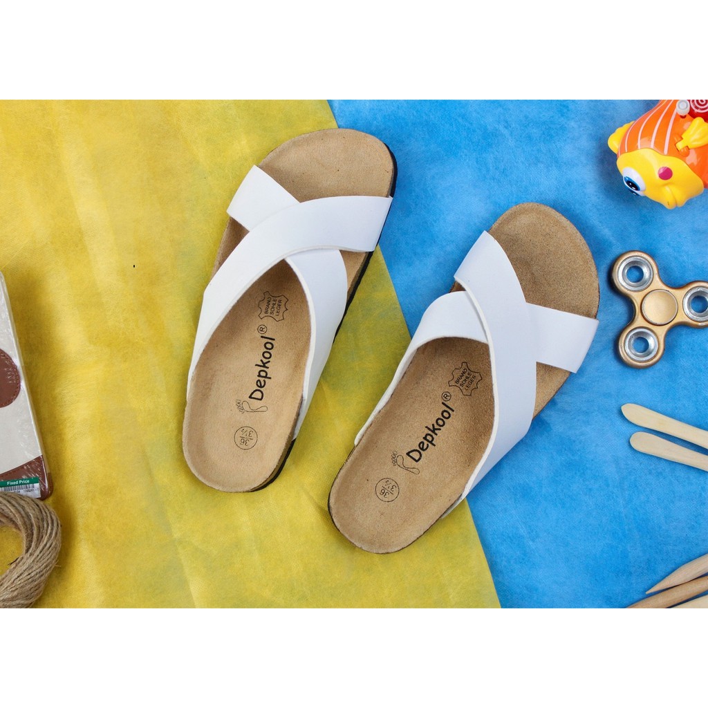 Cross-strap sandals - White rice husk sole - Export form (large form) | Shopee Philippines