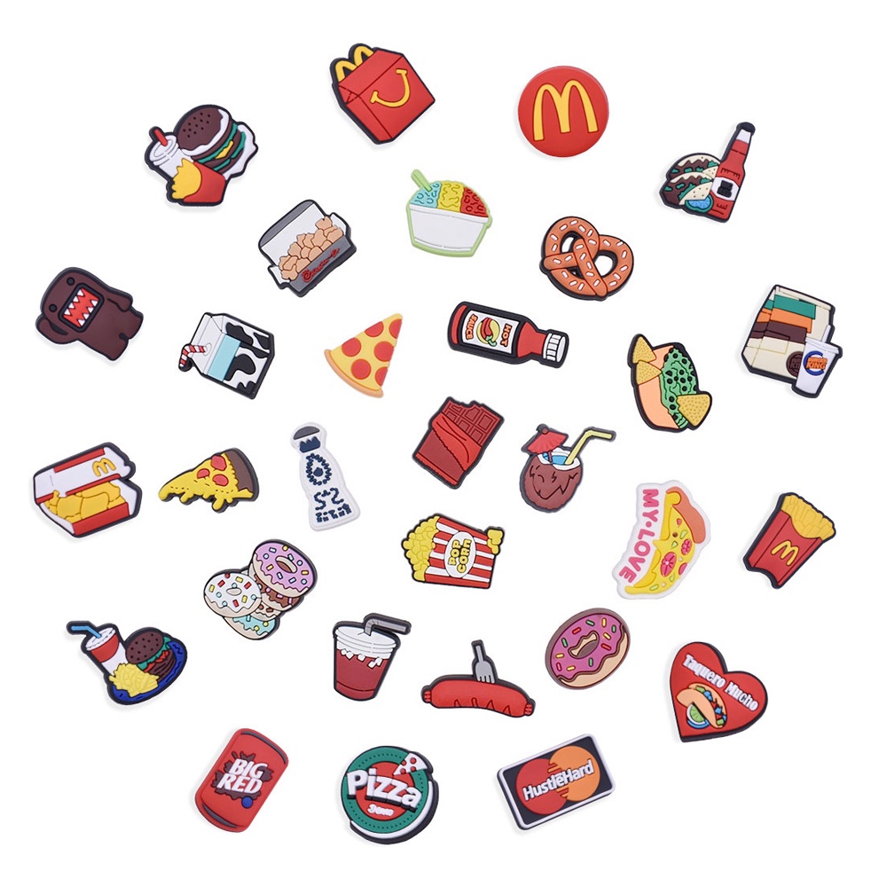 Shoes Charms for Jibbitz For Crocs Food Colorfully DIY Button Combined ...