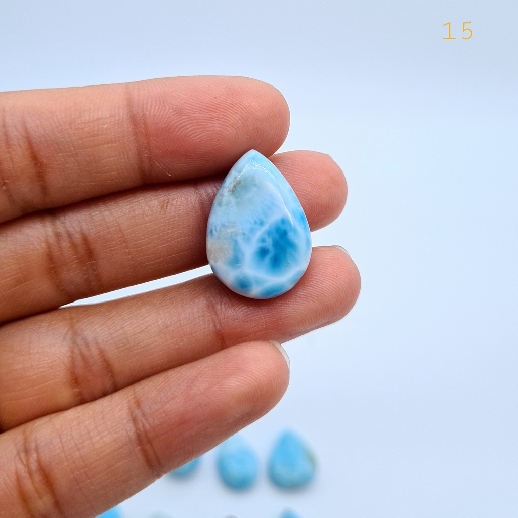 Authentic Larimar Flat Teardrop Shape - Dominican Republic - Larimar ...