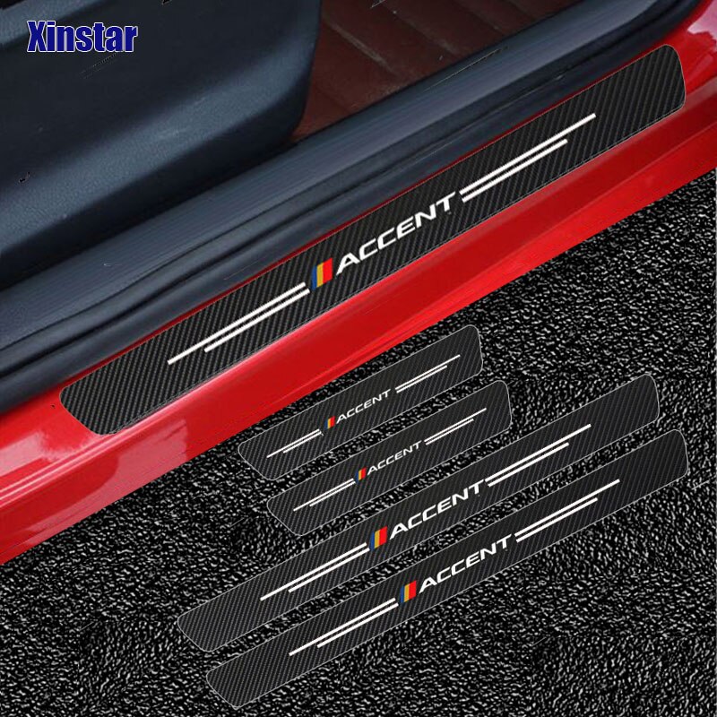 4pcs Carbon Fiber Car Door Sills Guards Sticker / Threshold Sticker For ...