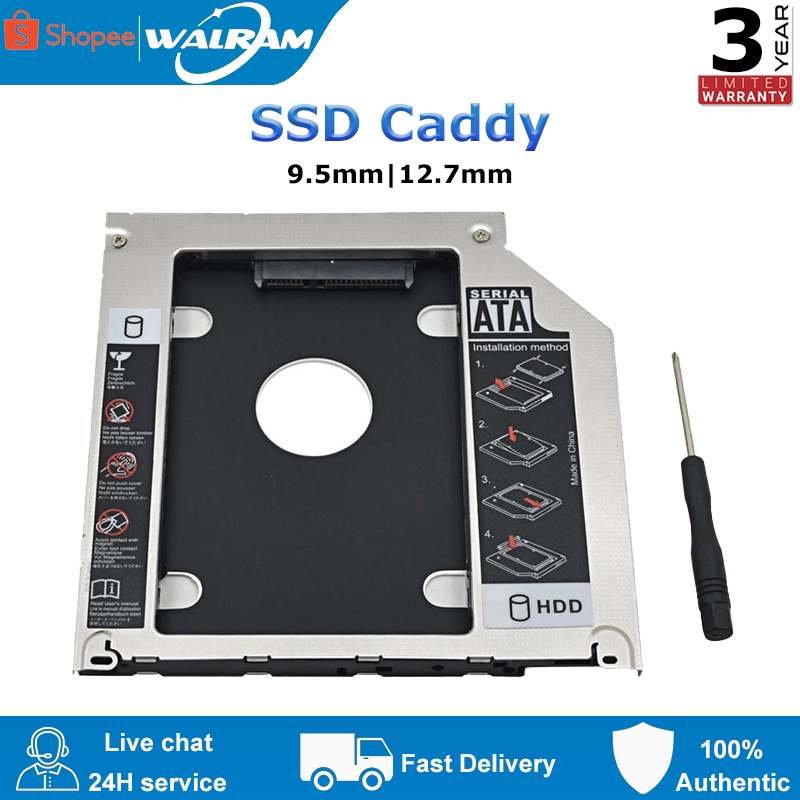 Walram Caddy SSD Sata 3.0 Aluminum Hdd Optibay 9.5mm 12.7mm Case 2.5 ...