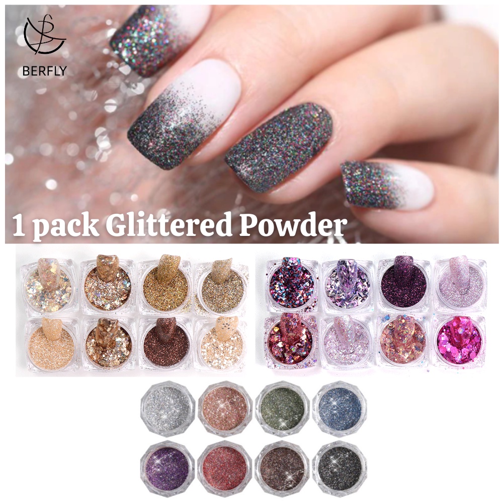 Berfly | 1 pack of Gold/Rose Gold & Rainbow Glitter Reflective Glitter ...