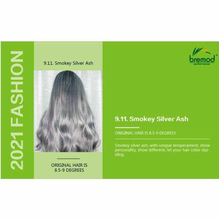9.11 smokey silver ash bremod hair color cream 100ml bremod oxidizing ...