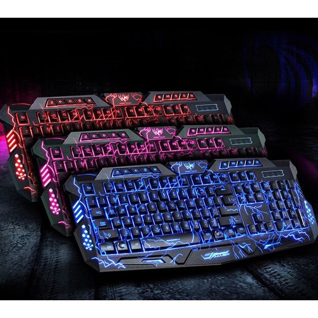M200 Purple / Blue / Red LED Backlight Pro Gaming Keyboard USB Wired ...
