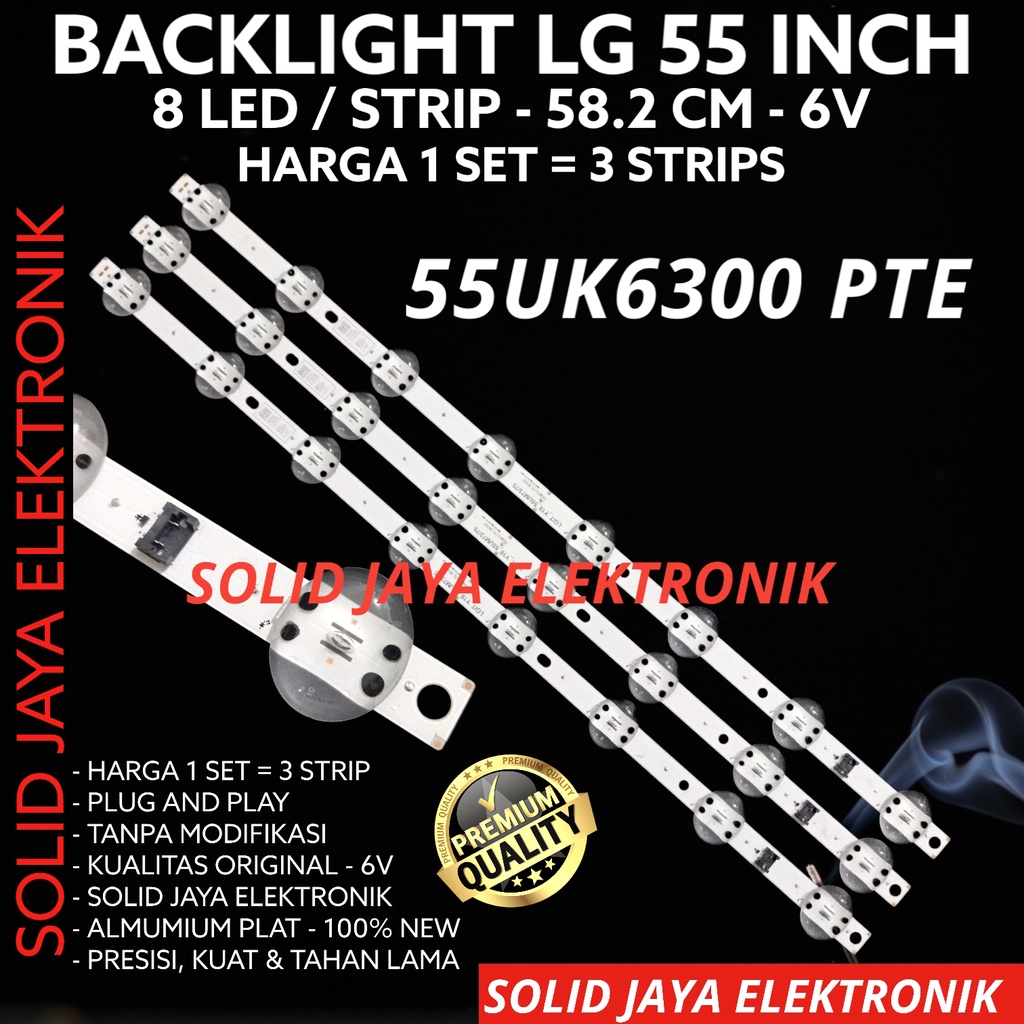 LG LED TV BACKLIGHT 55 INC 55UK6300 PTE 55UK6300PTE 55UK BL LIGHT 8K 6V ...