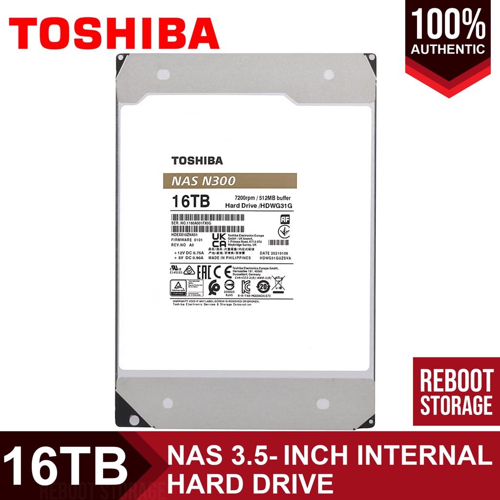 Toshiba 16TB NAS Hard Drive N300 Network Attached Storage | Shopee Philippines