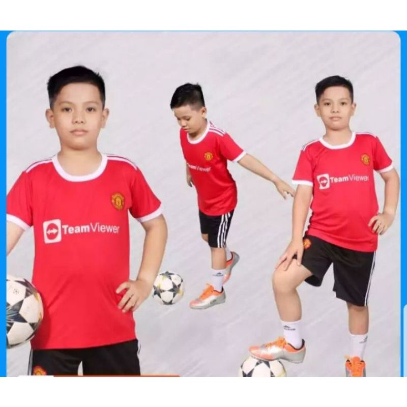 Red MU children's soccer uniforms and hot clubs 2021-2022, high quality ...