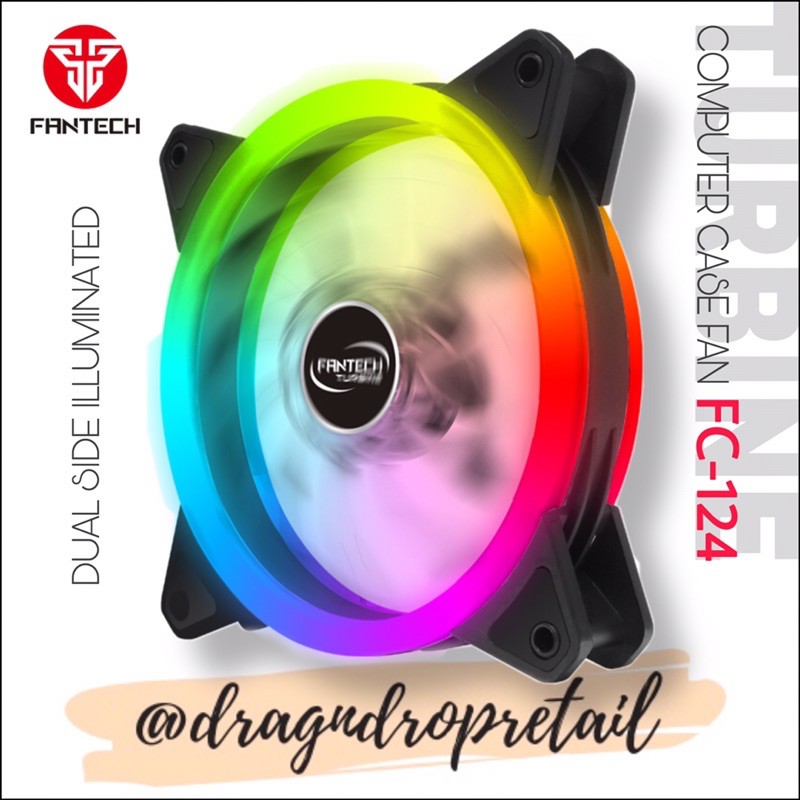 FANTECH FC-124 TURBINE Dual Side Illuminated Gaming Computer PC Casing ...