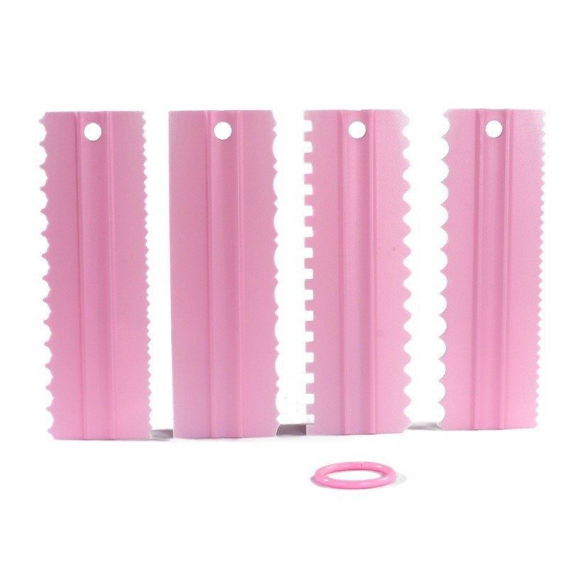4pcs Cake Decorating Comb Smoother Scraper for Icing | Shopee Philippines