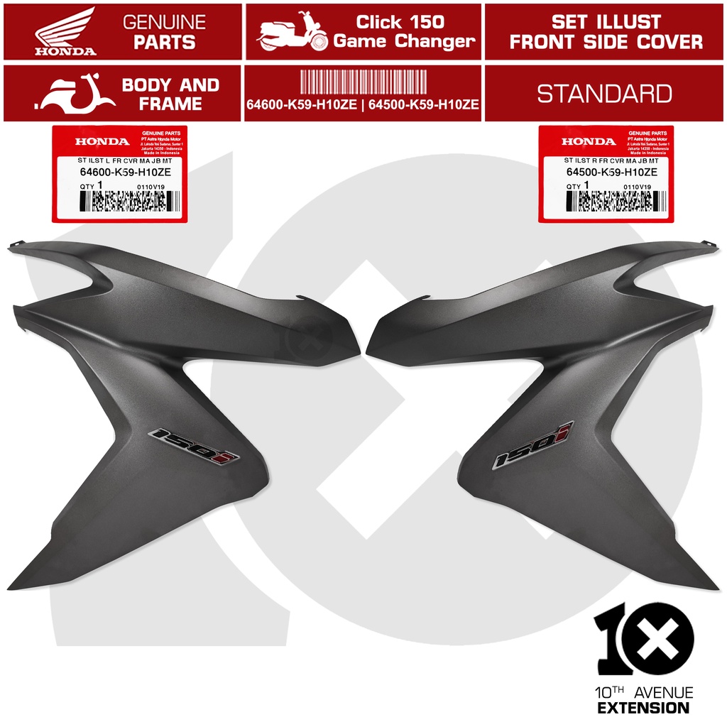 10thX Honda Genuine Set Illust Front Cover Part No.64500-(64600)-K59 ...