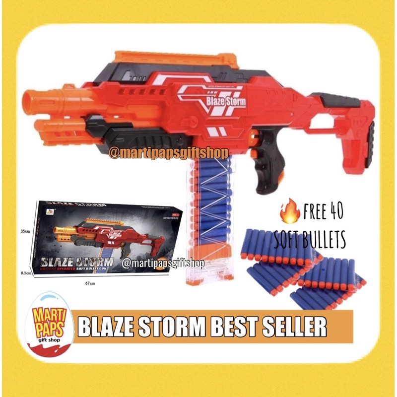 BLAZE STORM SOFT BULLET GUN ASSAULT RIFLE RED | Shopee Philippines