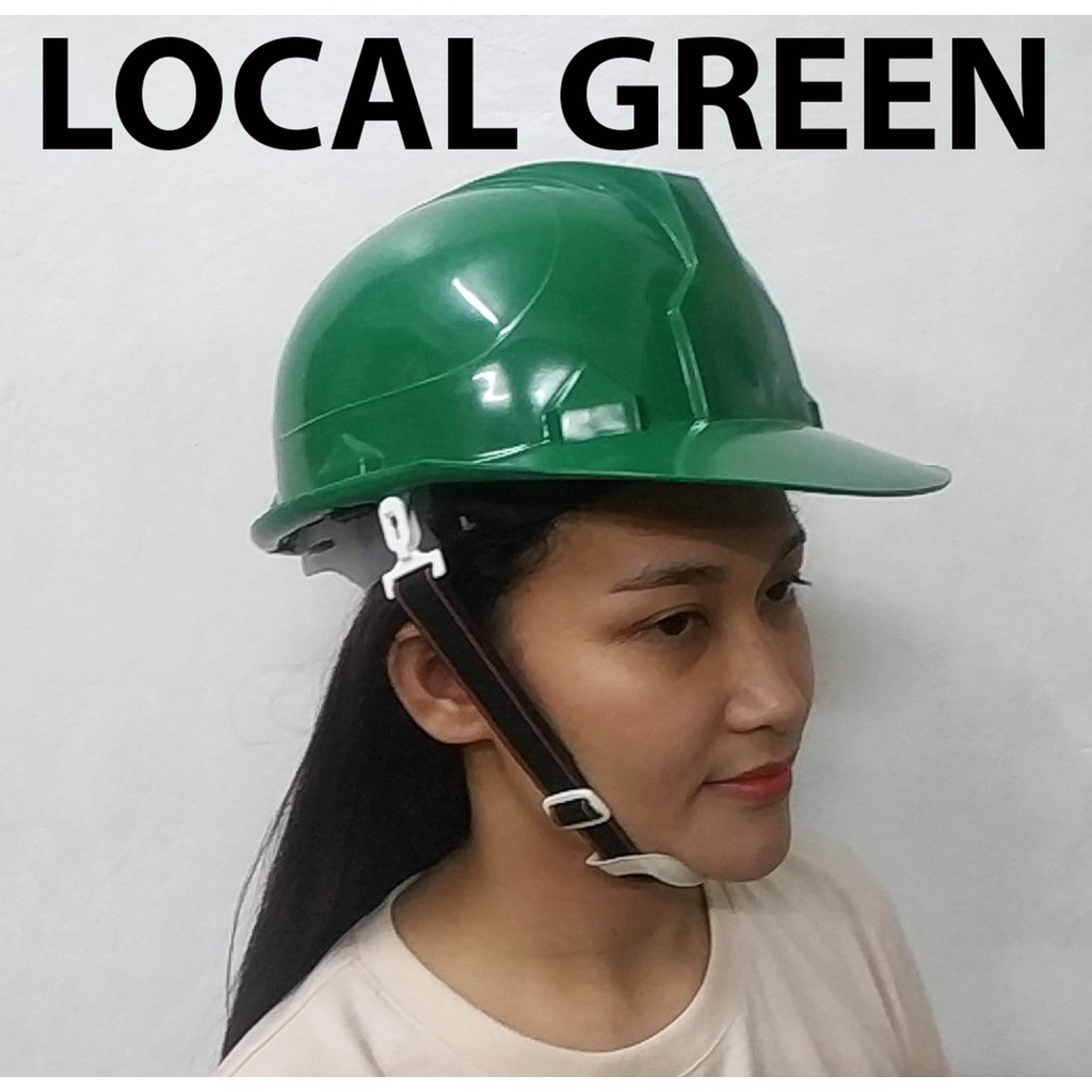 MANILA LOCAL HARD HAT WITH LINER AND CHIN STRAP HELMET ( GREEN COLOR
