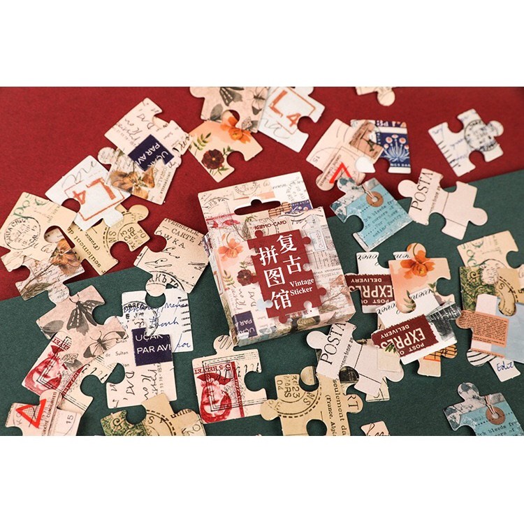 Vintage Puzzle Pieces sticker box | Shopee Philippines