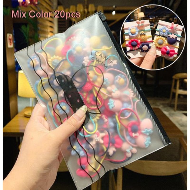 20Pcs/Bag Cute Flower Hair Rubber Band Elastic Hair Bands for Children ...