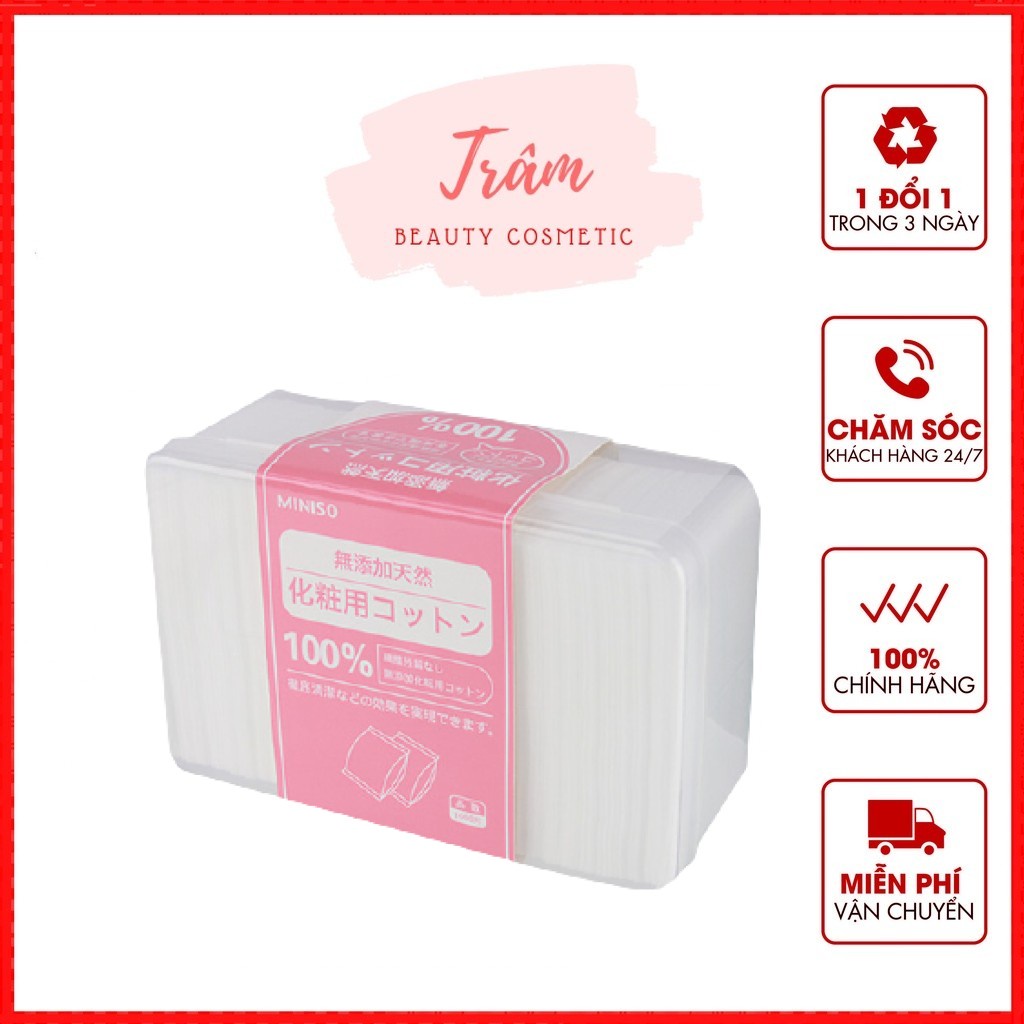Miniso Makeup Remover Cotton 1000 Pieces (Thin Piece Used To Apply ...