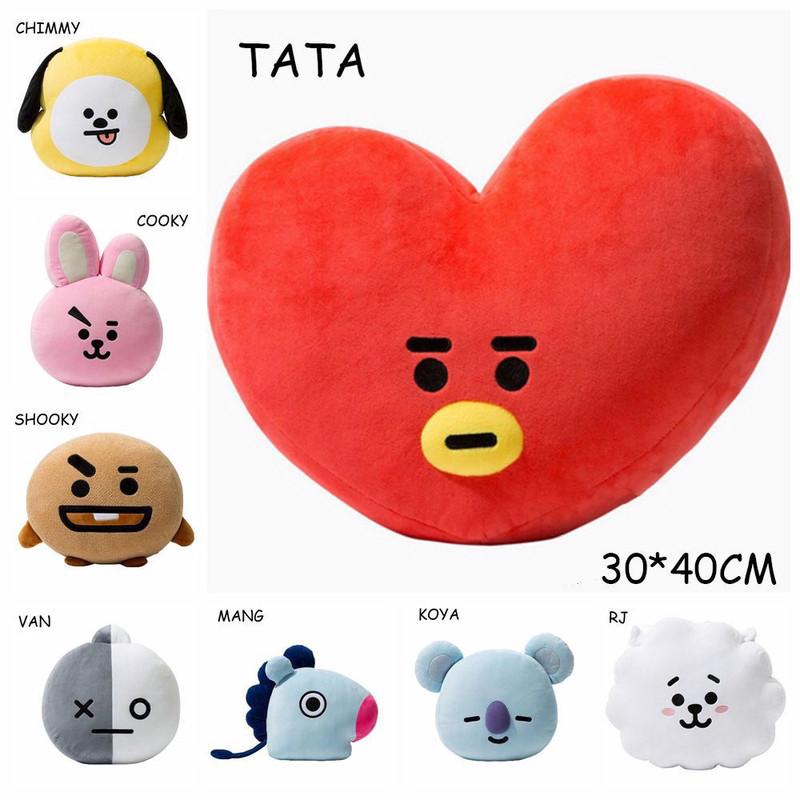 BTS plush stuffed animal BT21 cute face toy pillow room decoration ...