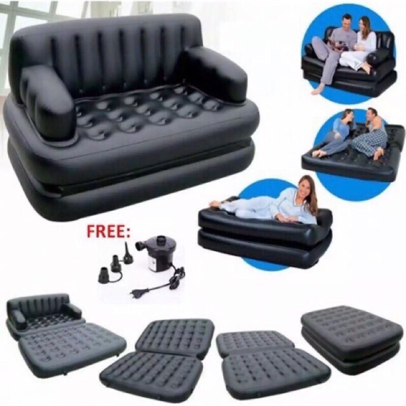 Bestway 5 in 1 Inflatable Sofa Bed with FREE ELECTRIC AIR PUMP | Shopee ...