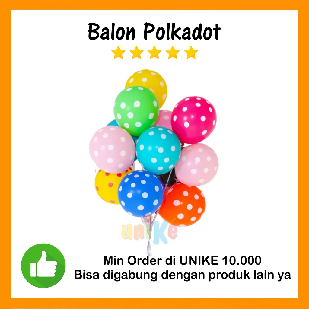 Polkadot Balloons 12 inch Thick 3.4 grams Retail Children's Birthday ...